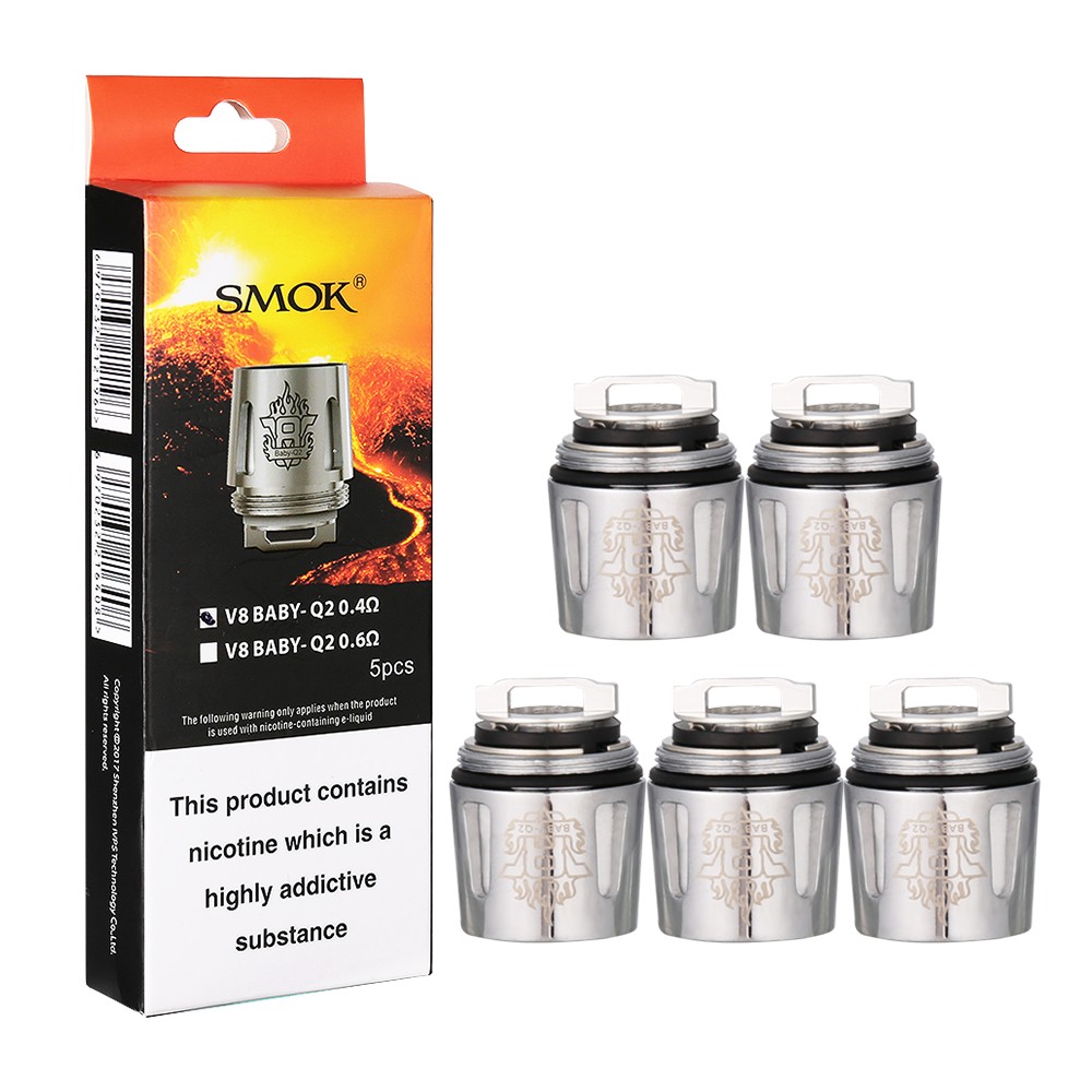SMOK V8 BABY Q2 0.4ohm Coils (5PCS) – Vape Mod Box Cyprus vape shop ...
